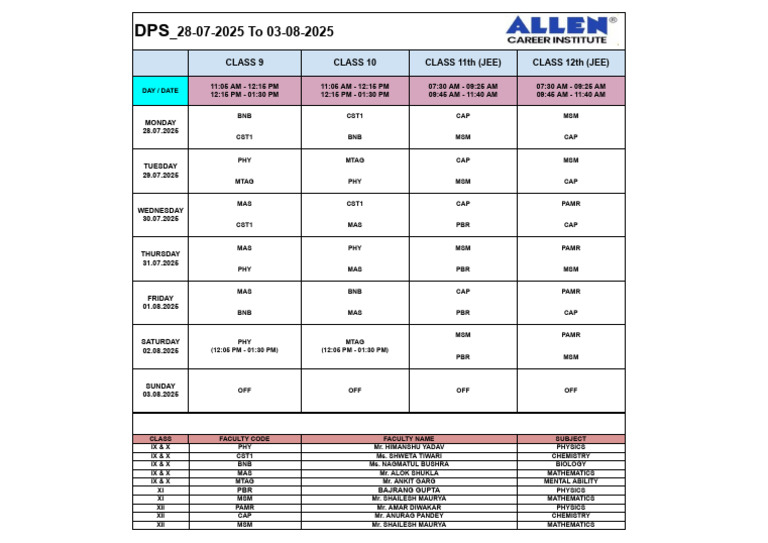 DPS - 28-07-2025 To 03-08-2025 | PDF