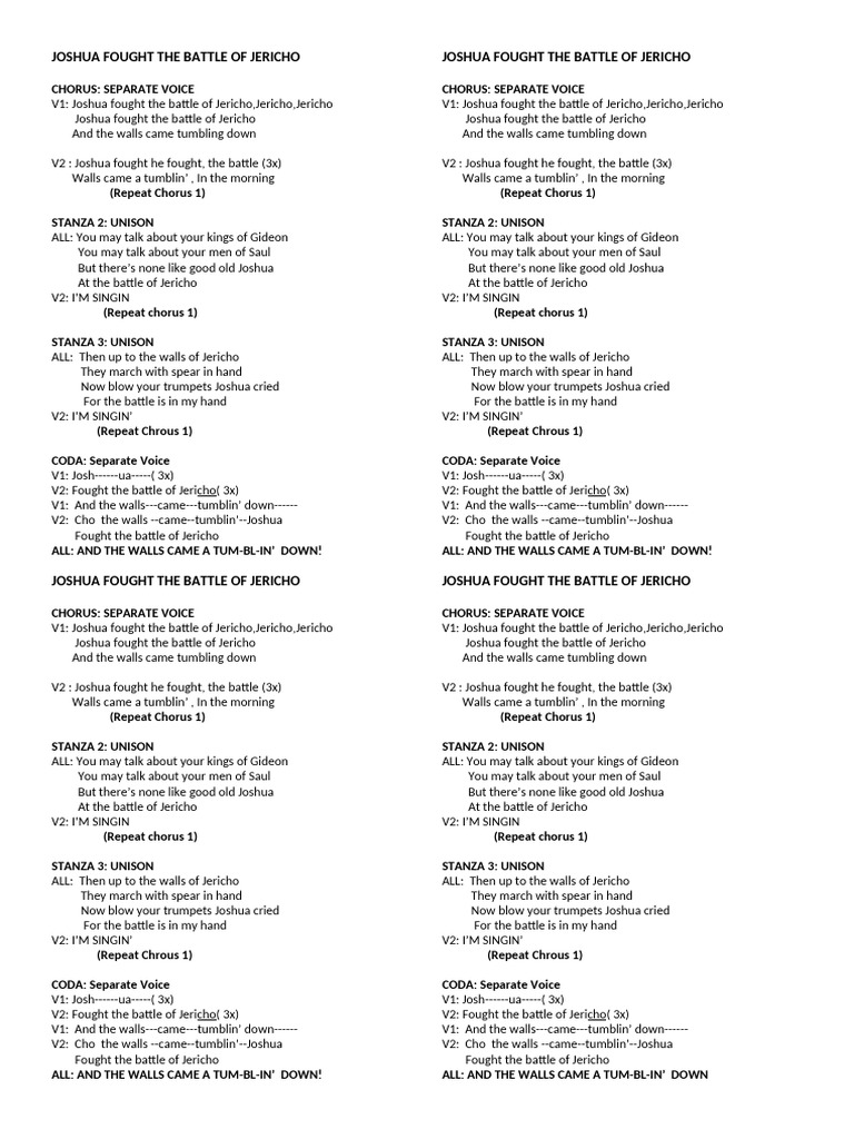 Avs Joshua Fought the Battle of Jericho | PDF | Books Of The Hebrew Bible | Bible Content