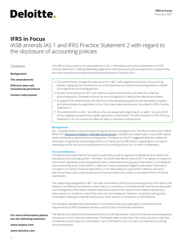 IFRS Amendments on Accounting Policies | PDF | International Financial ...