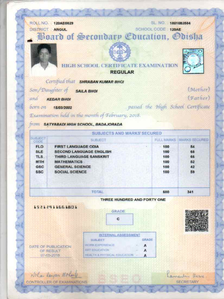 My 10th Certificate | PDF