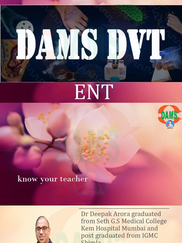 Dr. Deepak Arora's ENT Teaching Guide | PDF | Larynx | Human Voice