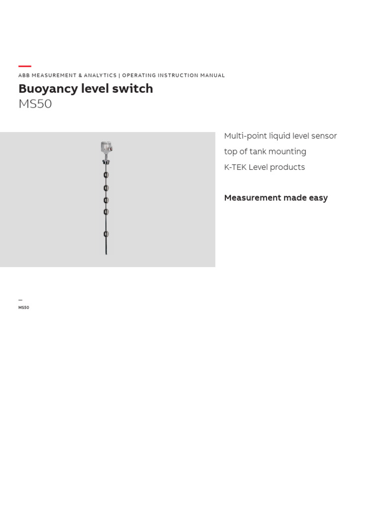MS50 Intrinsically Safe Level Switch | PDF | Switch | Electrical Wiring