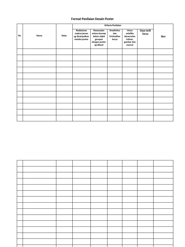 Format Penilaian Desain Poster | PDF