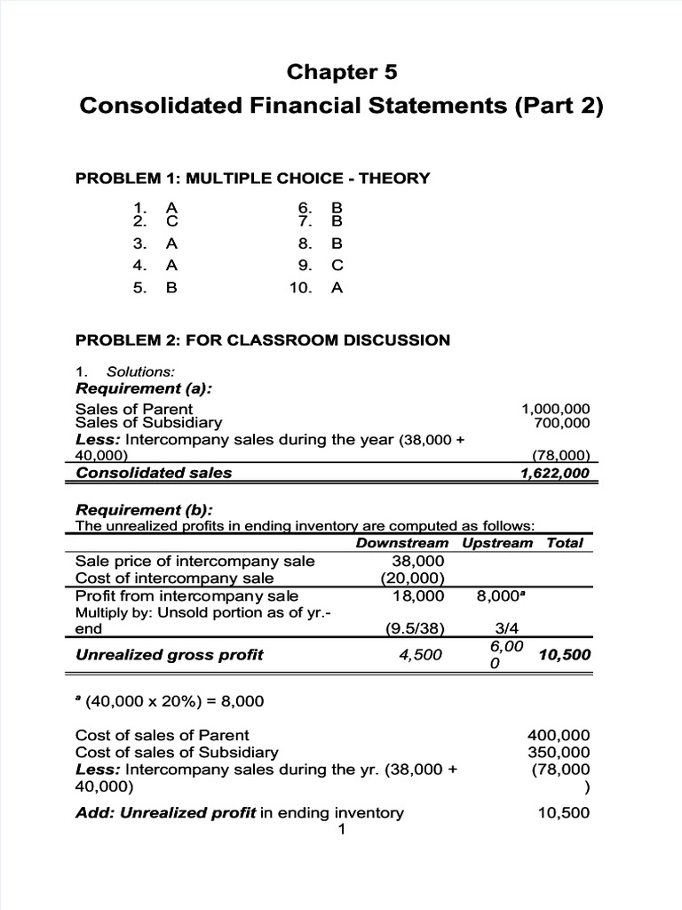 Consolidated Financial Statements Analysis | PDF | Consolidation ...