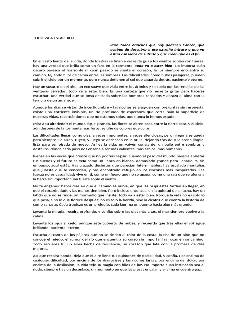 Todo Va A Estar Bien | PDF | Cielo