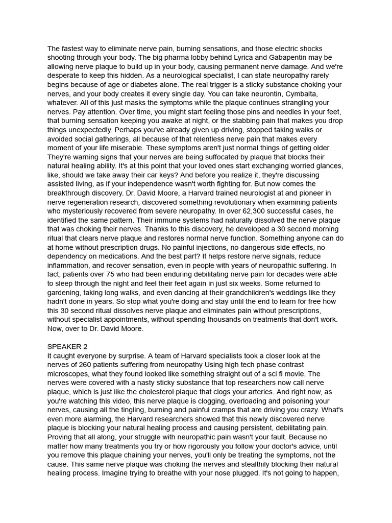 VSL NerveCalm | PDF | Peripheral Neuropathy | Paresthesia