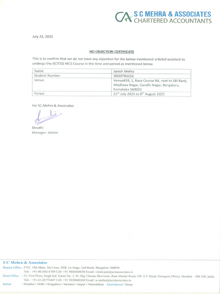 Janish NOC 1 | PDF