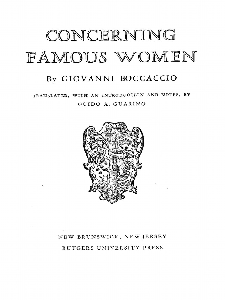 Famous Women in Boccaccio's Works | PDF