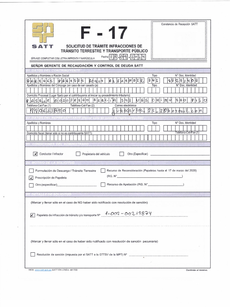 Prescripcion de Papeleta #04 | PDF