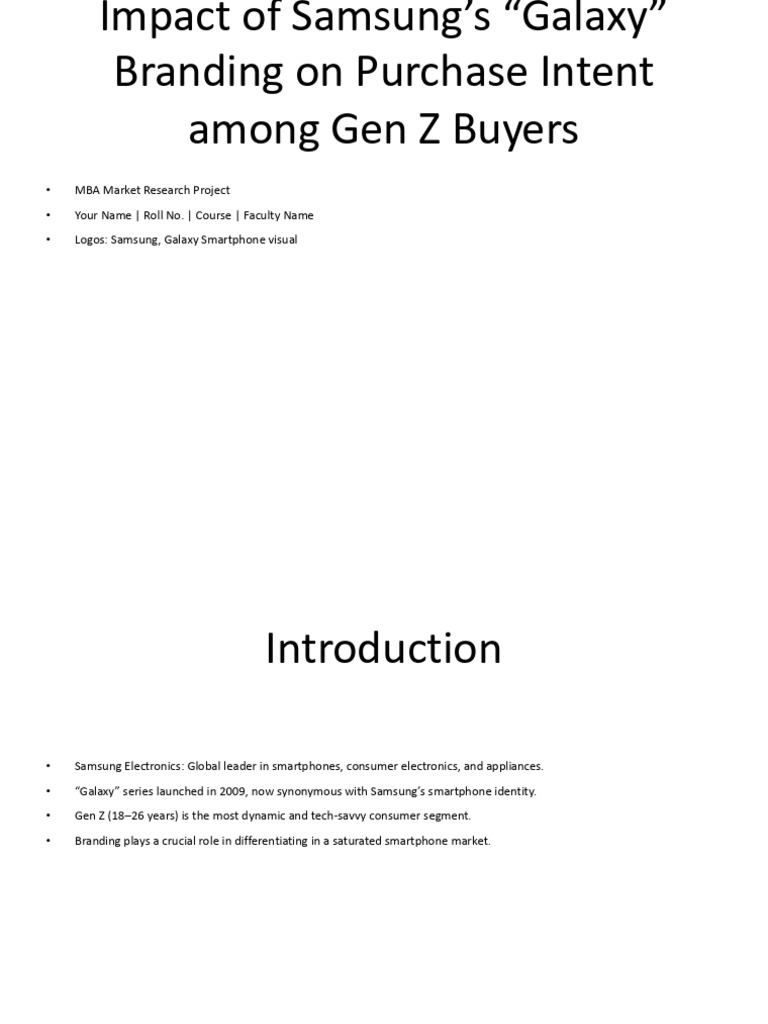 Samsung Galaxy Branding GenZ PurchaseIntent | PDF | Brand | Smartphone