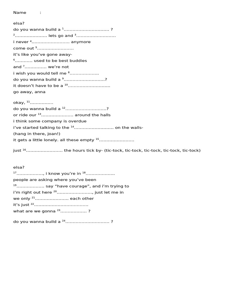 Do You Wanna Build A Snowman | PDF