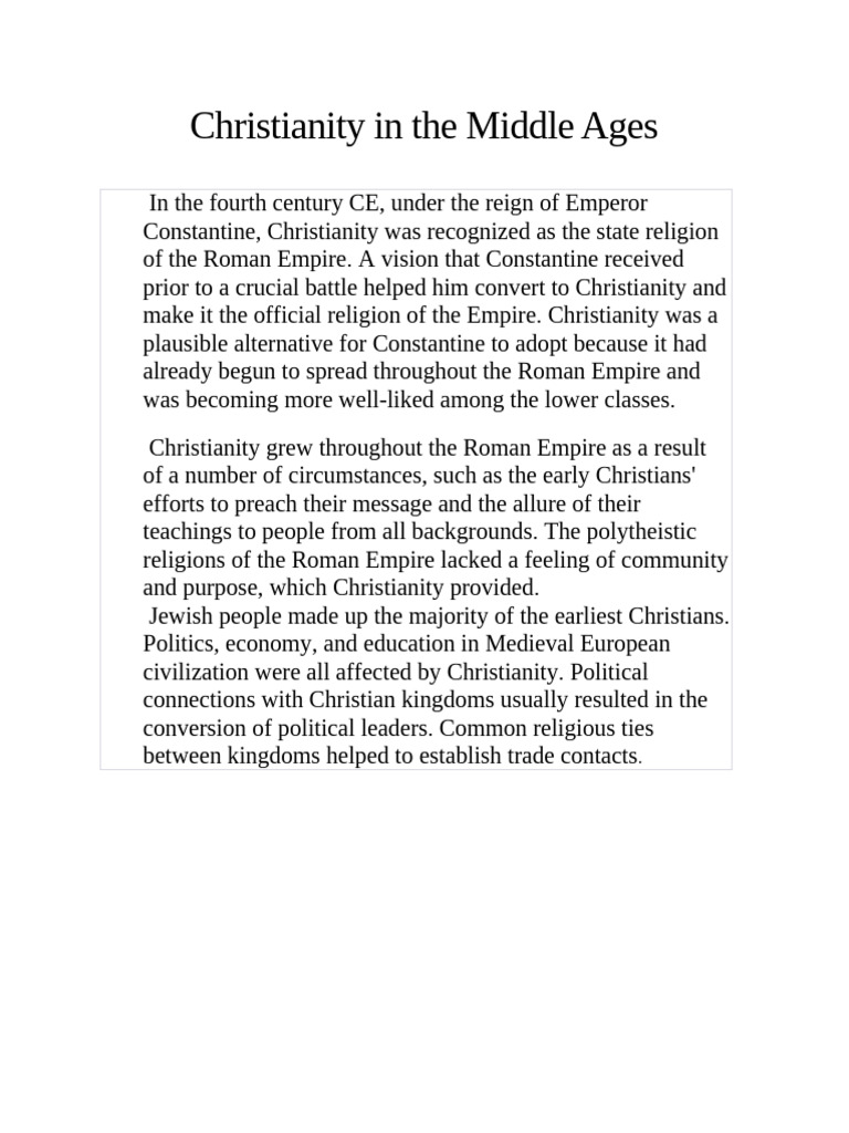 Christianity's Rise in the Middle Ages | PDF