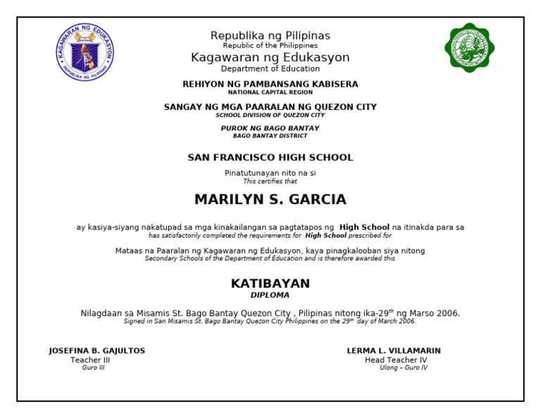 Highschool Diploma New | PDF