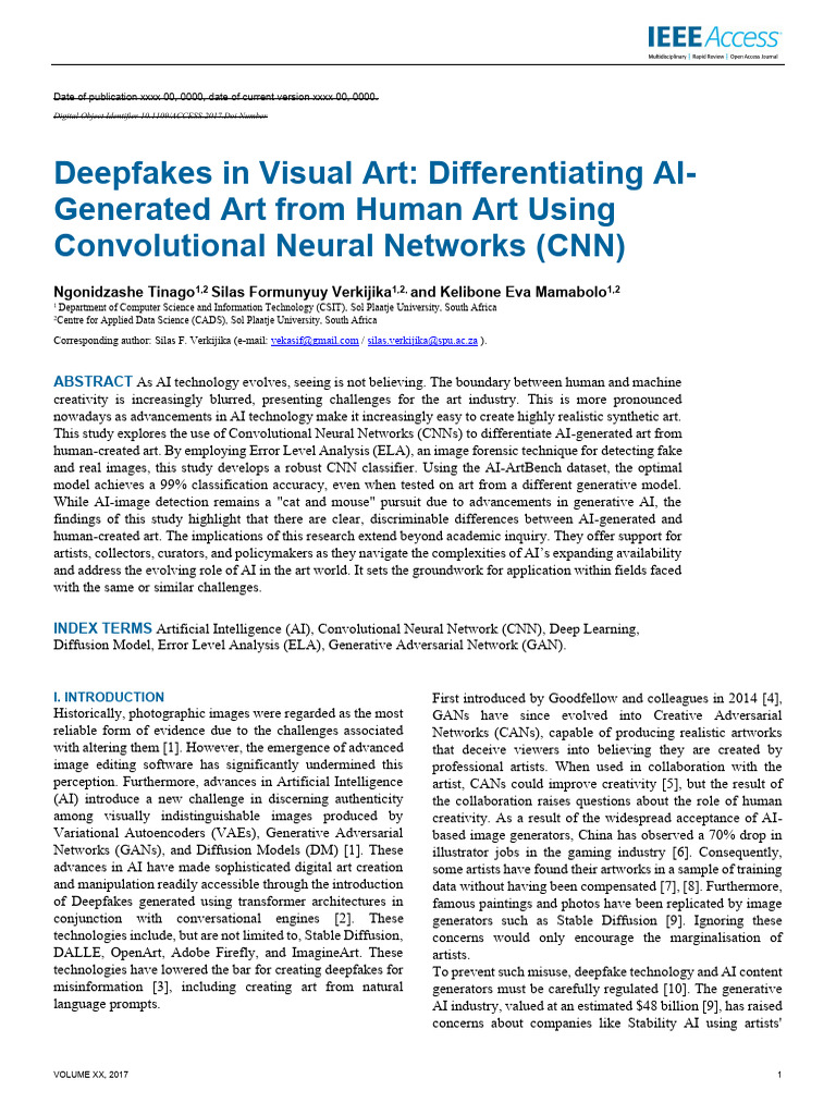AI Art Vs Human Art Using CNN | PDF | Artificial Intelligence ...