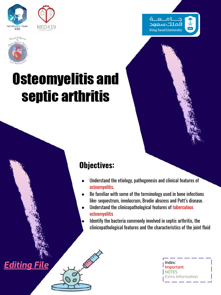5 - Osteomyelitis and Septic Arthritis | PDF | Infection | Tuberculosis