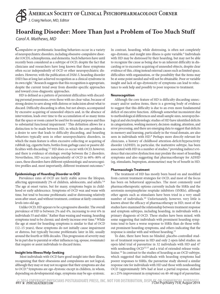 Hoarding Disorder More Problem Too Much Stuff | PDF | Obsessive ...