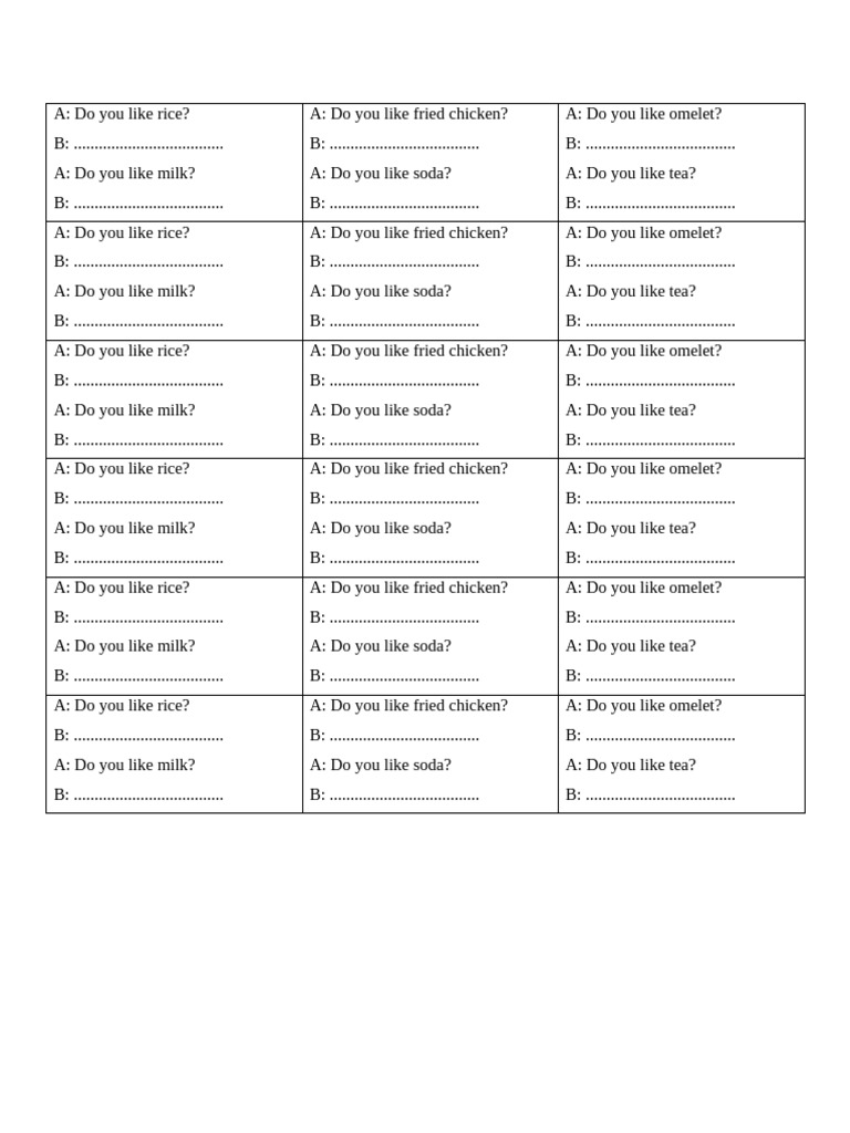 Food and Drinks Pair Dialogue Practice | PDF | Hot Drinks | Tea