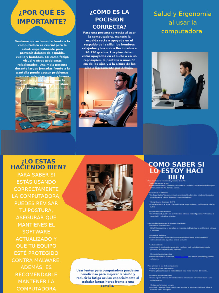 Salud y Ergonmía al usar la computadora | PDF | Software | Archivo de ...