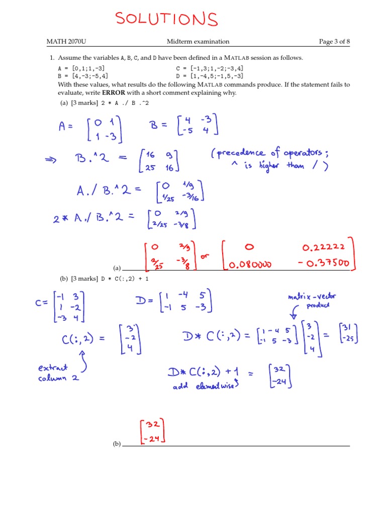 MATH 2070U Midterm 2011 A Solution | PDF | Mathematics Of Computing ...