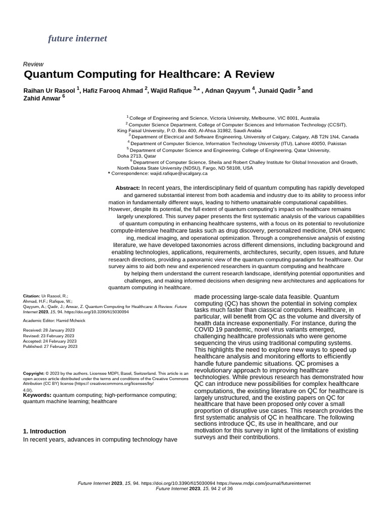 Reference 2 | PDF | Quantum Computing | Personalized Medicine