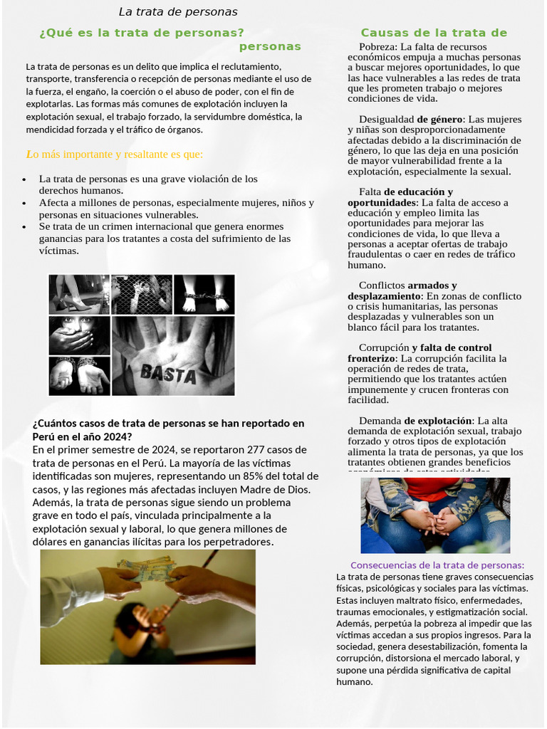 La Trata de Personas en Perú 2024 | PDF | Trata de personas | Etica social