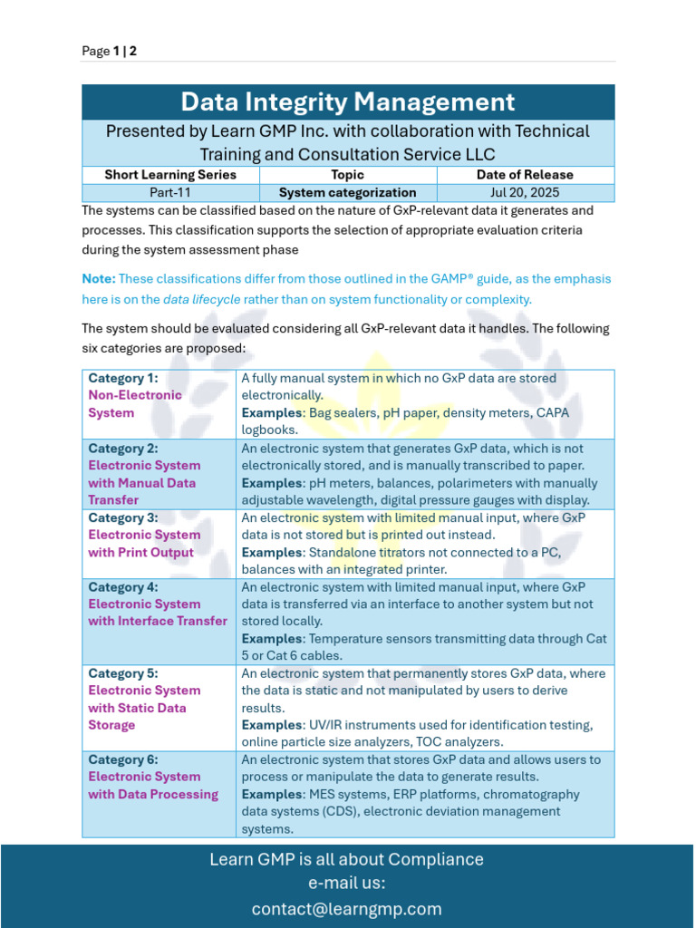 GxP System Categorization Guide | PDF | Computing