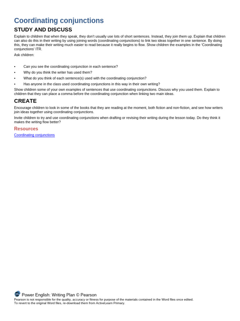 Coordinating Conjunctions | PDF