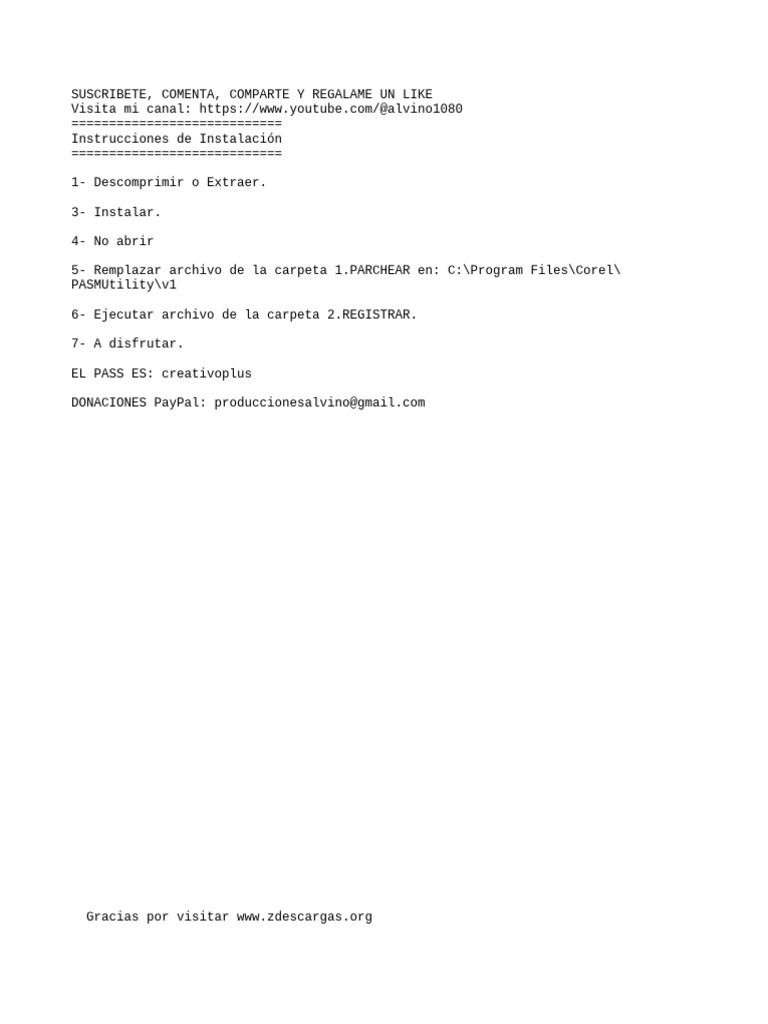 Guía de Instalación de Corel PASMUtility | PDF