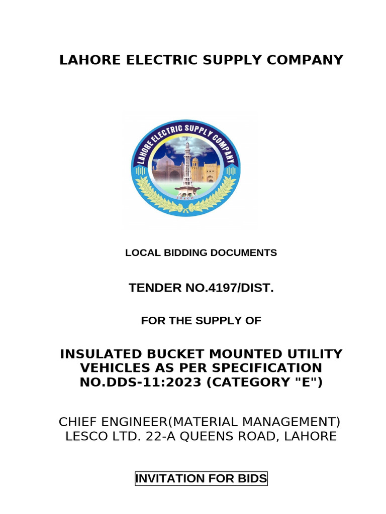 T-4197 (Insulated Bucket Mounted Utility Vehicles 20kV) | PDF | Specification (Technical ...
