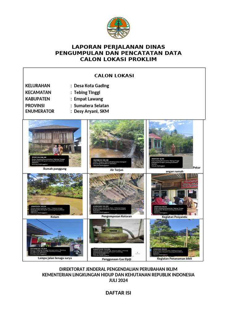 Laporan Data Calon Lokasi ProKlim 2024 | PDF