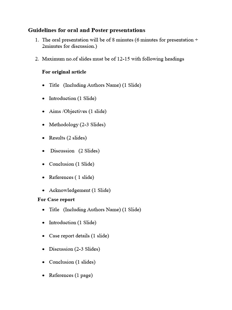 Oral Presentation Guidelines | PDF