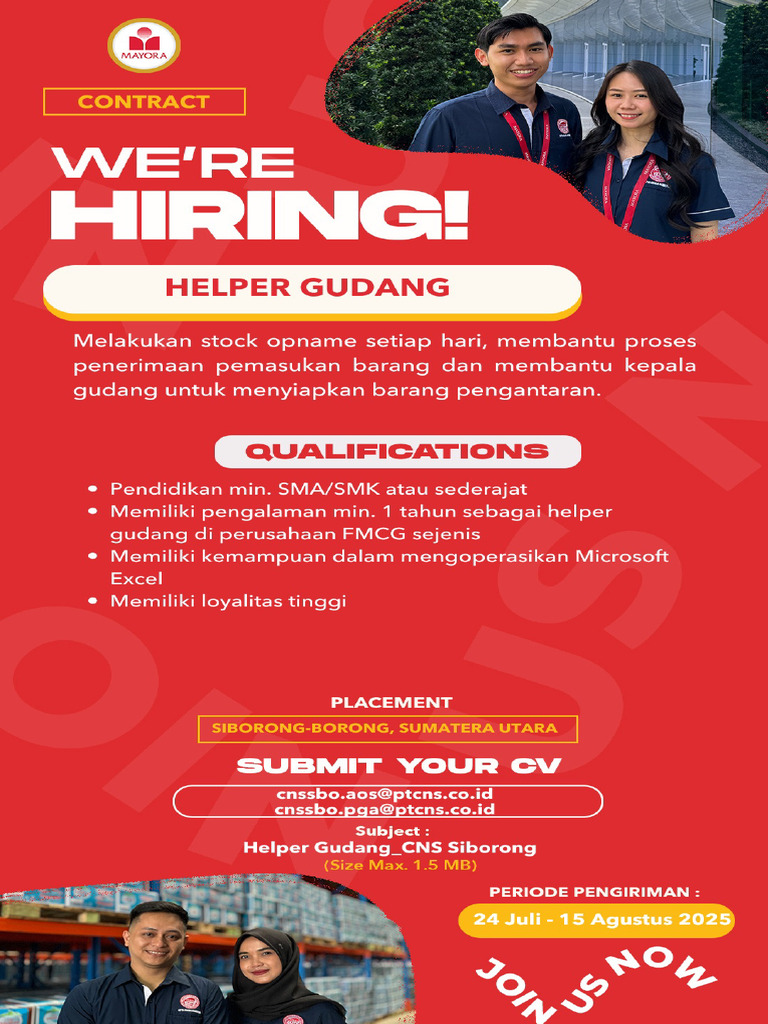 Mayora Group Are Hiring!-1 | PDF
