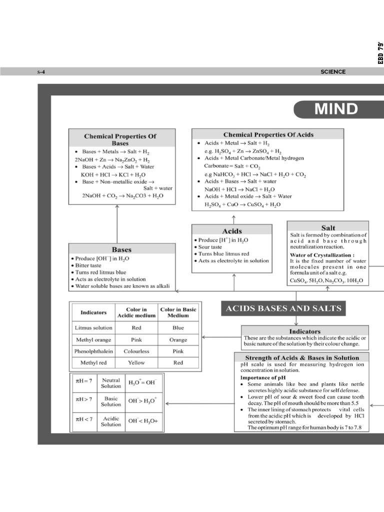 Acids, Bases and Salts (Mind Map and Notes) | PDF