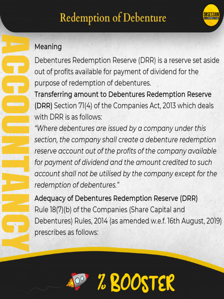 Redemption of Debenture - Accountancy - Percentage Booster | PDF ...