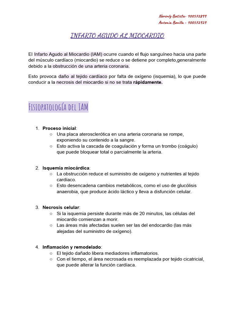 Manejo de IAM | PDF | Isquemia | Infarto de miocardio