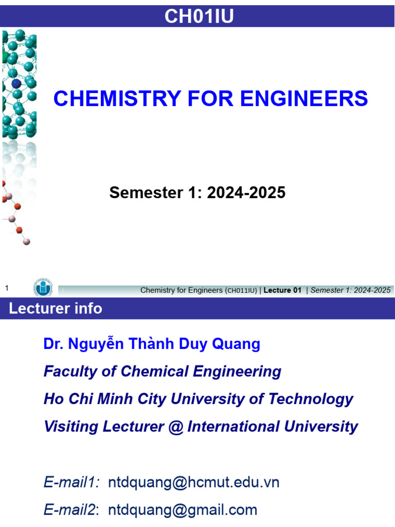 01 - Course Introduction - Chemistry and Measurement | PDF ...