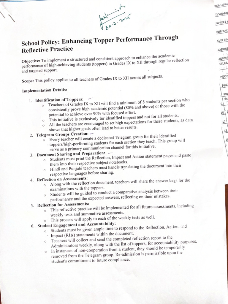 School Policy Enhancing Topper Performance Through 2 | PDF