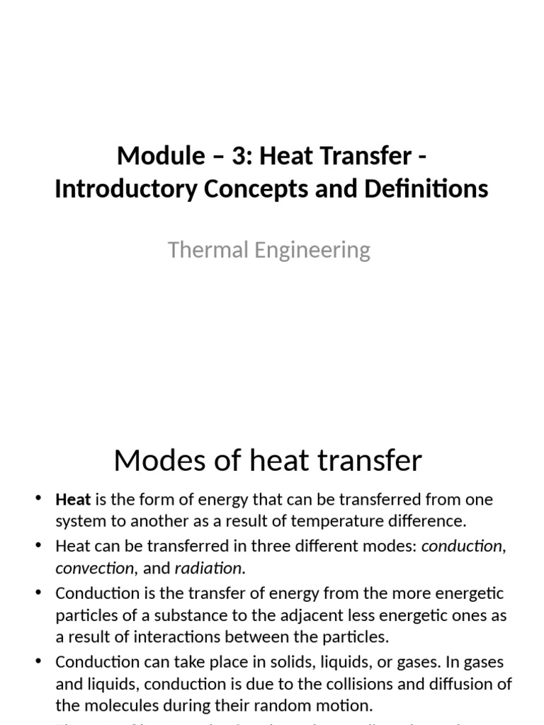 Module 3 Thermal | PDF | Heat Transfer | Thermal Conduction