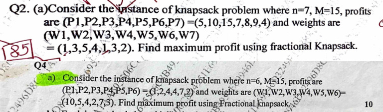 Fractional Knapsack Problem University Questions | PDF