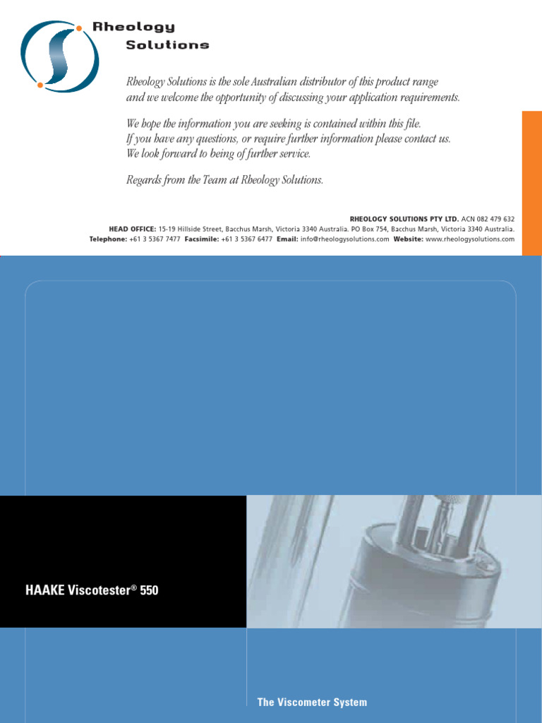HAAKE Viscotester 550 Overview | PDF | Mechanical Engineering ...