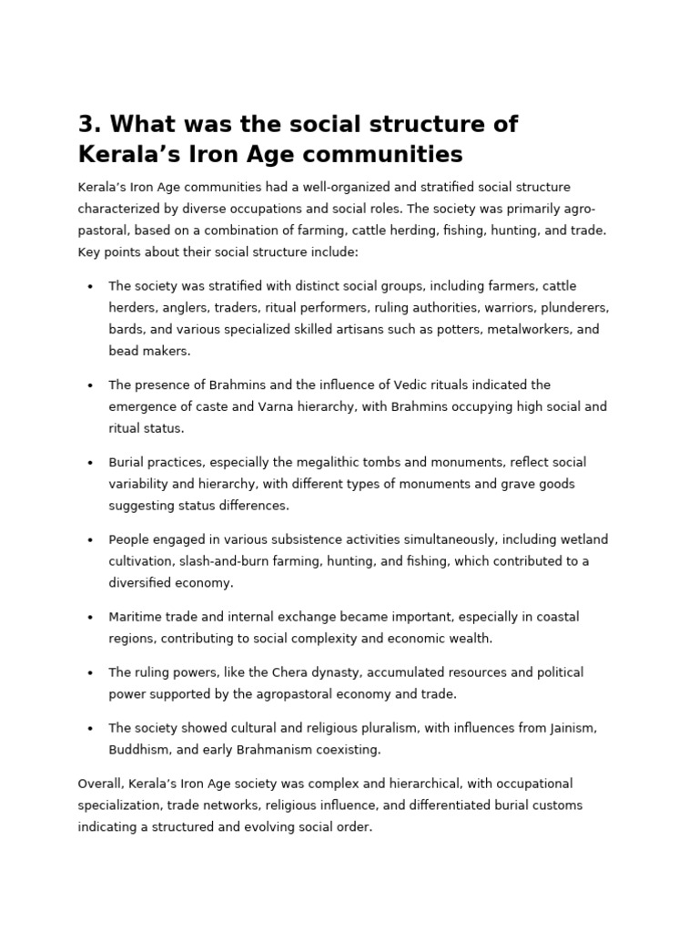 Kerala's Iron Age Social Structure | PDF