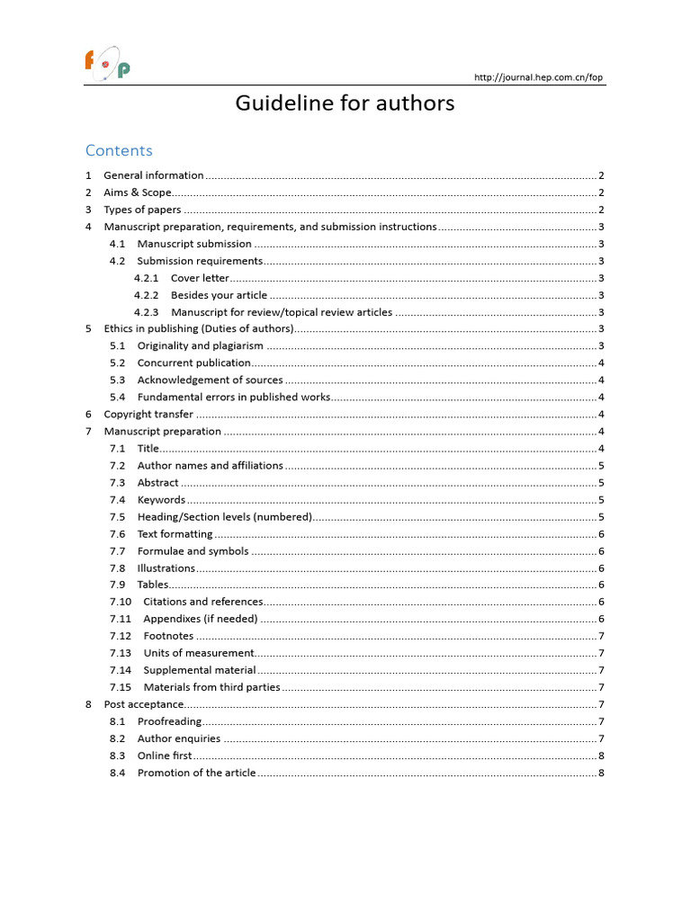 Instructions For Authors - Frontiers of Physics - Feb-2023 | PDF ...