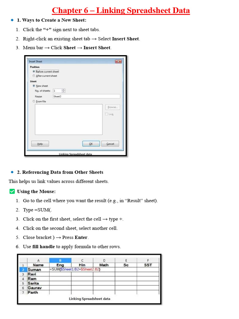 Class+10+Electronic+Spreadsheet+Notes+ 2+2025 26 | PDF | Hyperlink ...