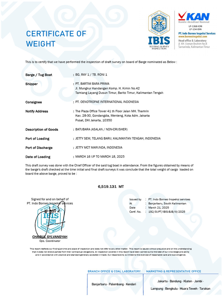 Scan Sertificate 192. Bg. Ray 1 Tb. Roni 1 | PDF | Jakarta