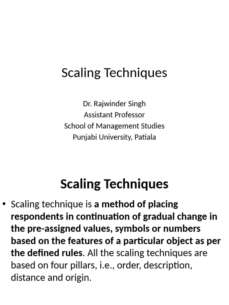 Scaling Techniques Pdf Level Of Measurement Likert Scale