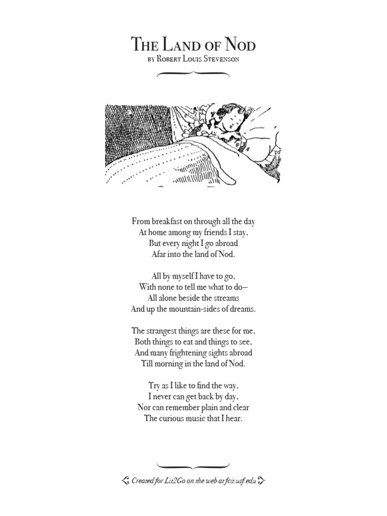 A Childs Garden of Verses Selected Poems 016 The Land of Nod | PDF