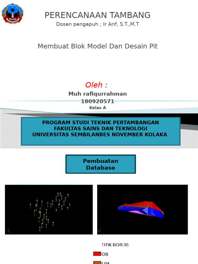 Perencanaan Tambang: Blok Model & Desain Pit | PDF