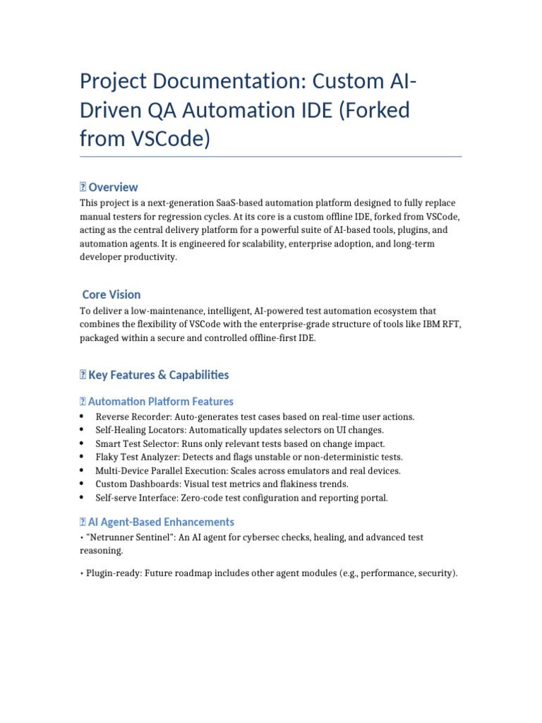 Custom Qa Ide Project Documentation Pdf Integrated Development