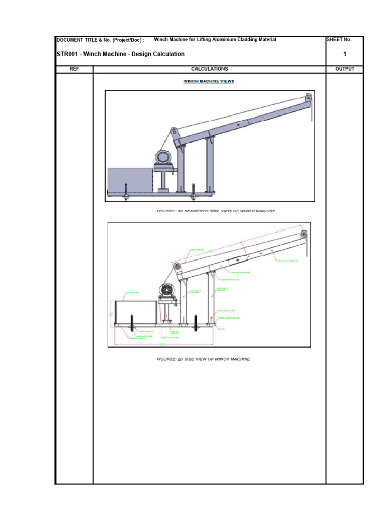 Winch Machine Design for Cladding Lifting | PDF