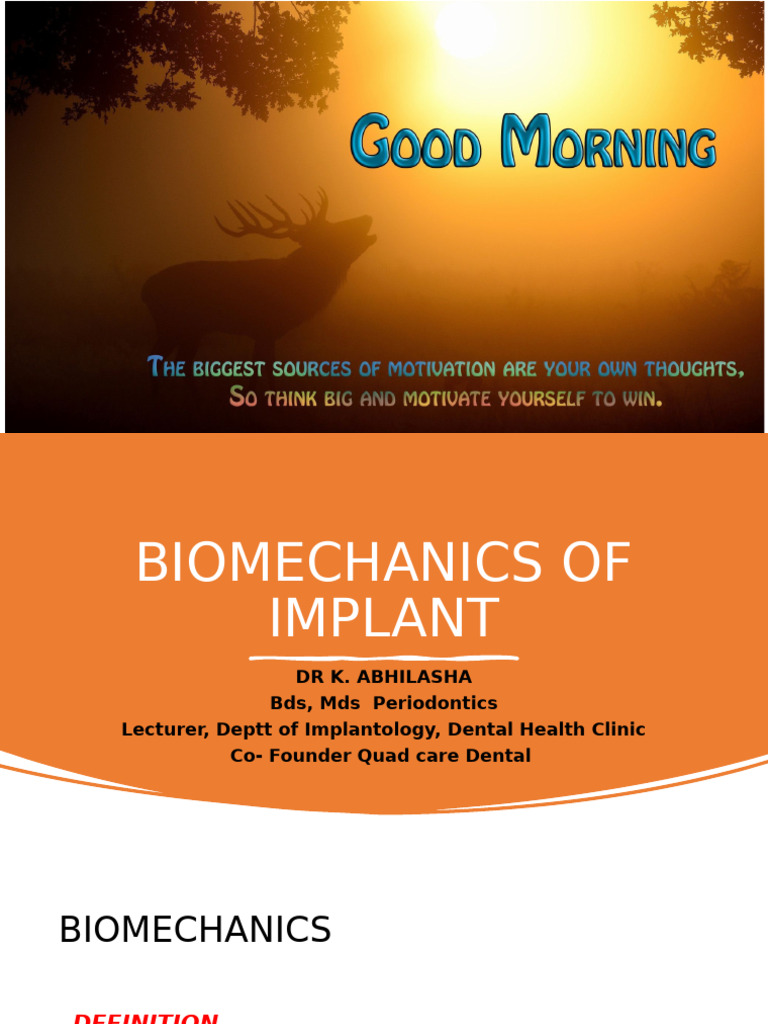 Biomechanics of Dental Implants Explained | PDF | Dental Implant ...